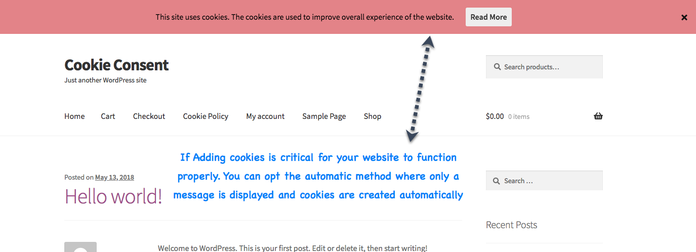 WooCommerce EU Cookie Consent Plugin, Wordpress GDPR Compliance by Addify